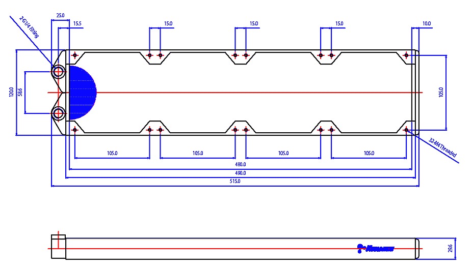 Configure a PC with Liquid Cooling: Other: Koolance HX-CU1320V Radiator